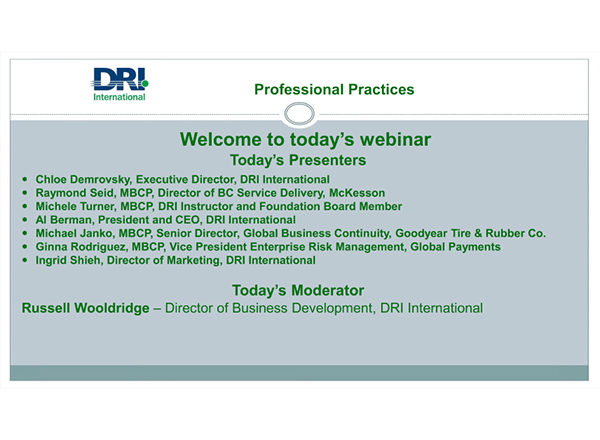 Webinars | DRI International